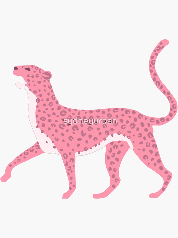 "Pink Leopard Drawing" Sticker for Sale by sydneyurban | Redbubble