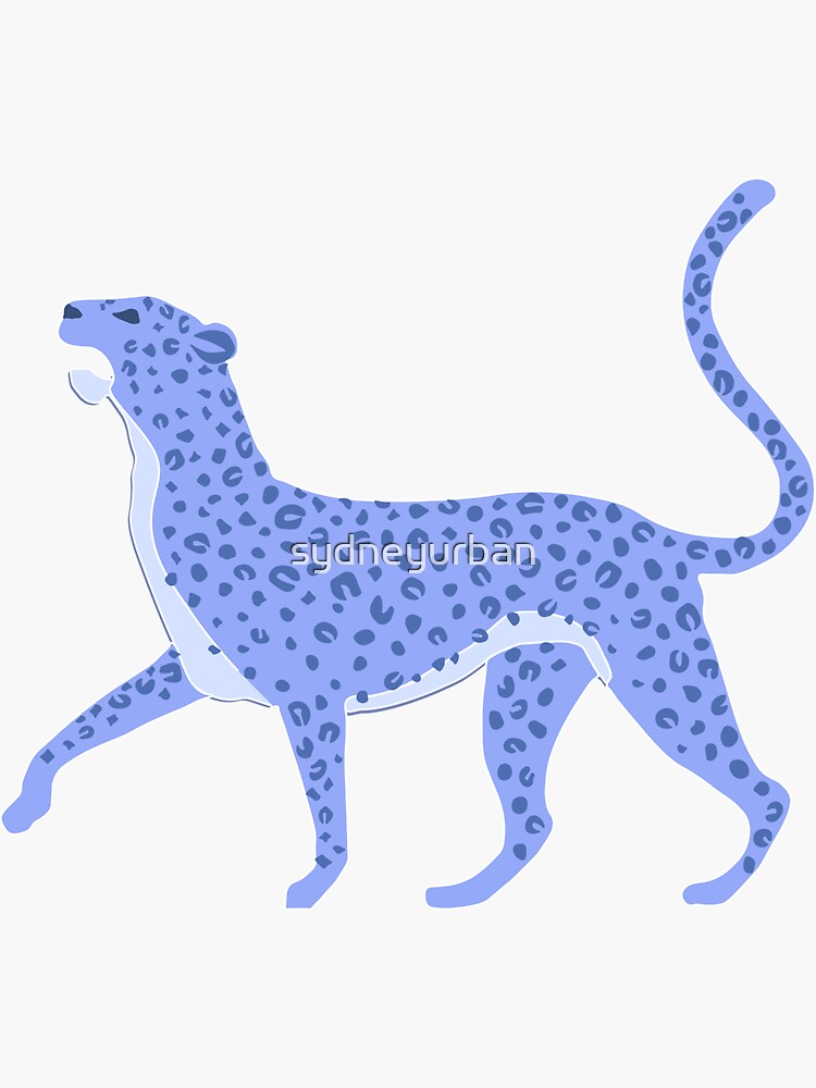 "Blue Leopard Drawing" Sticker for Sale by sydneyurban | Redbubble