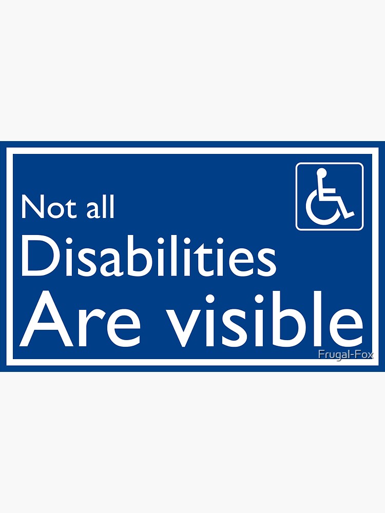 "Not All Disabilities Are Visible Disability Alert Awareness" Sticker ...