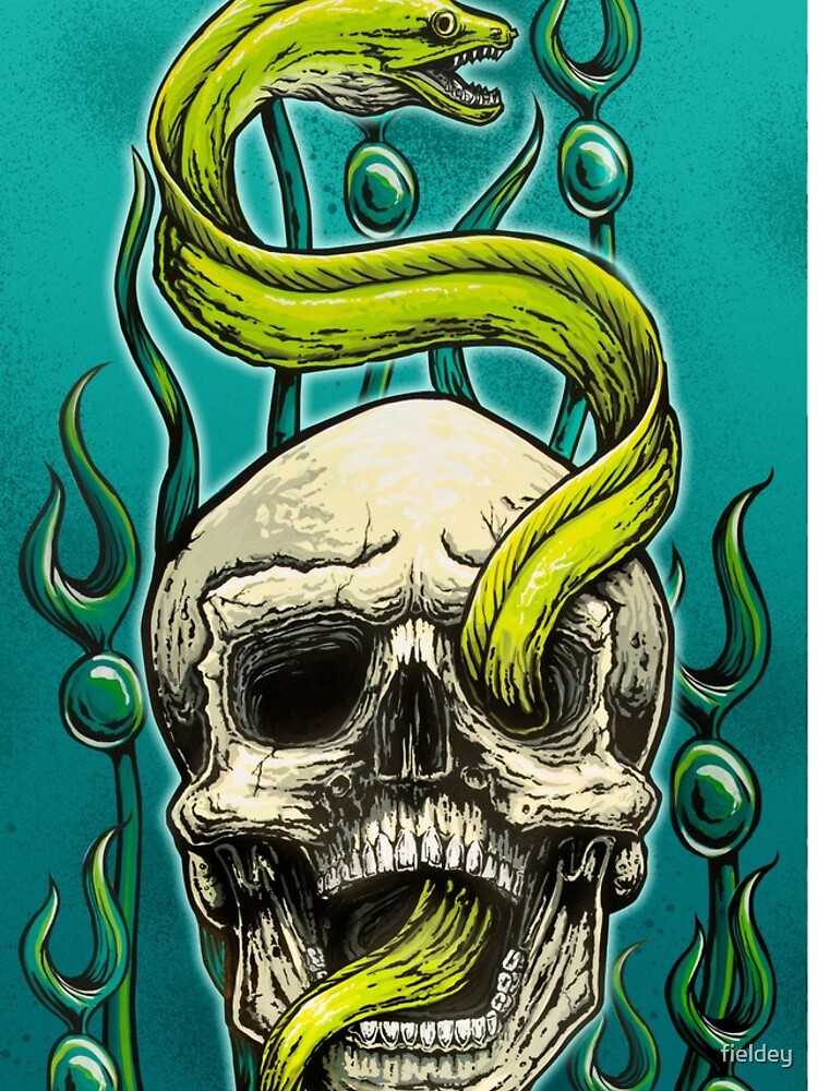 "Old School Tattoo Skull and Moray" iPhone Case for Sale by fieldey ...