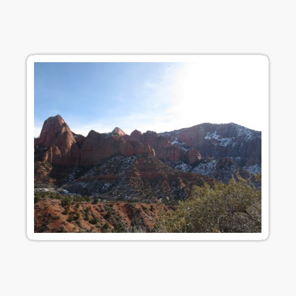 "Kolob Canyon in Winter" Sticker by peoniesandsteel | Redbubble