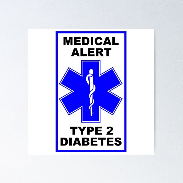 "Medical Alert Type 2 Diabetes Diabetic Driver Alert Awareness Blue ...