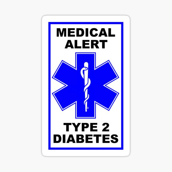 "Medical Alert Type 2 Diabetes Diabetic Driver Alert Awareness Blue ...