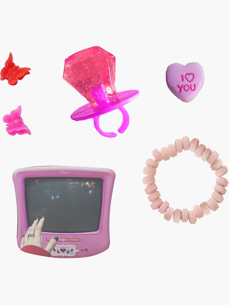 "pink/red sweet sticker set" Sticker for Sale by cybersquatist | Redbubble