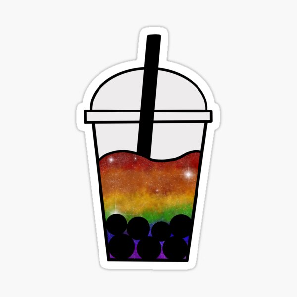 "Rainbow Galaxy Boba" Sticker by Owloftheice | Redbubble