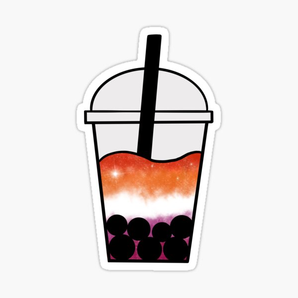 "Lesbian Galaxy Boba" Sticker by Owloftheice | Redbubble