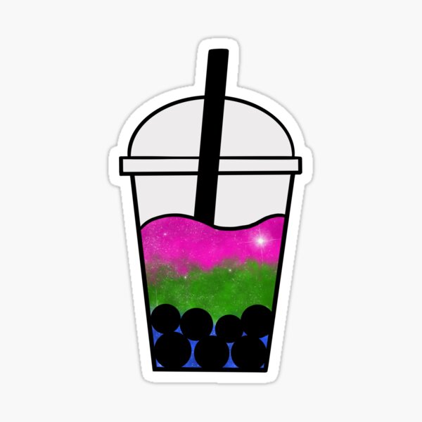 "Polysexual Galaxy Boba" Sticker for Sale by Owloftheice | Redbubble