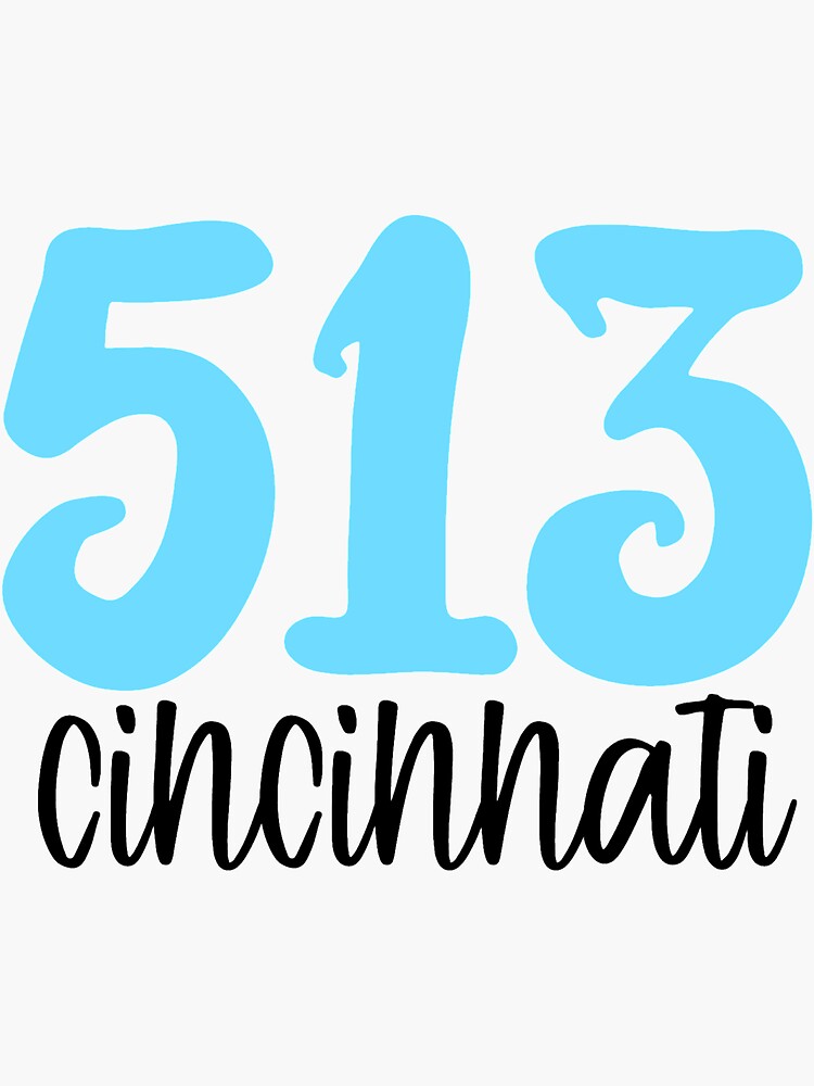 "513: cincinnati " Sticker for Sale by desiraespille1 | Redbubble