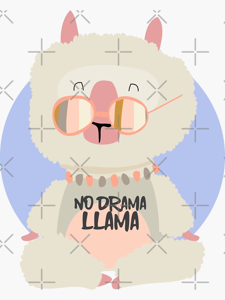 "Funny Llama- No Drama Lllama" Sticker for Sale by EvaWolf | Redbubble