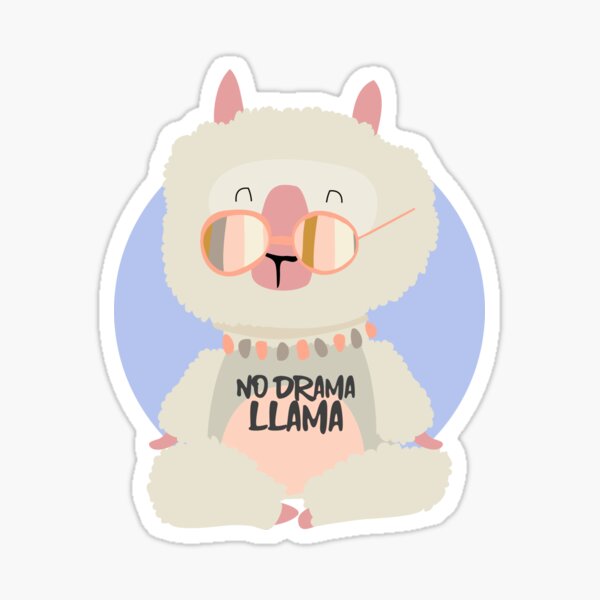 "Funny Llama- No Drama Lllama" Sticker for Sale by EvaWolf | Redbubble