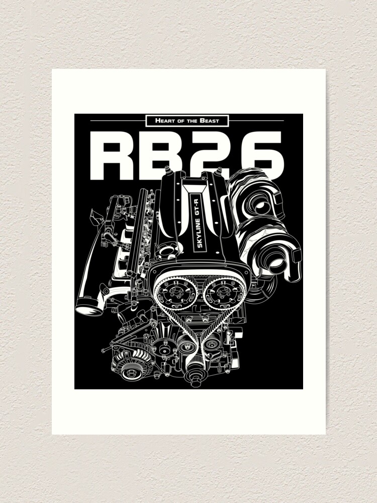 "RB26DETT Engine - Skyline GTR" Art Print for Sale by KYGSales | Redbubble