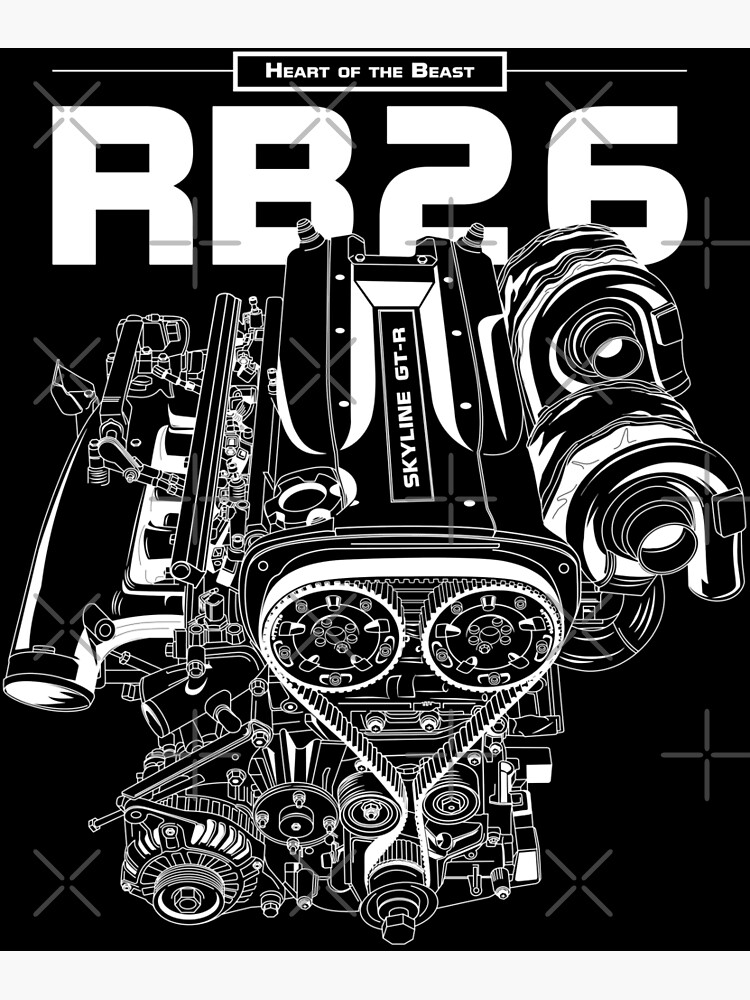 "RB26DETT Engine - Skyline GTR" Art Print for Sale by KYGSales | Redbubble