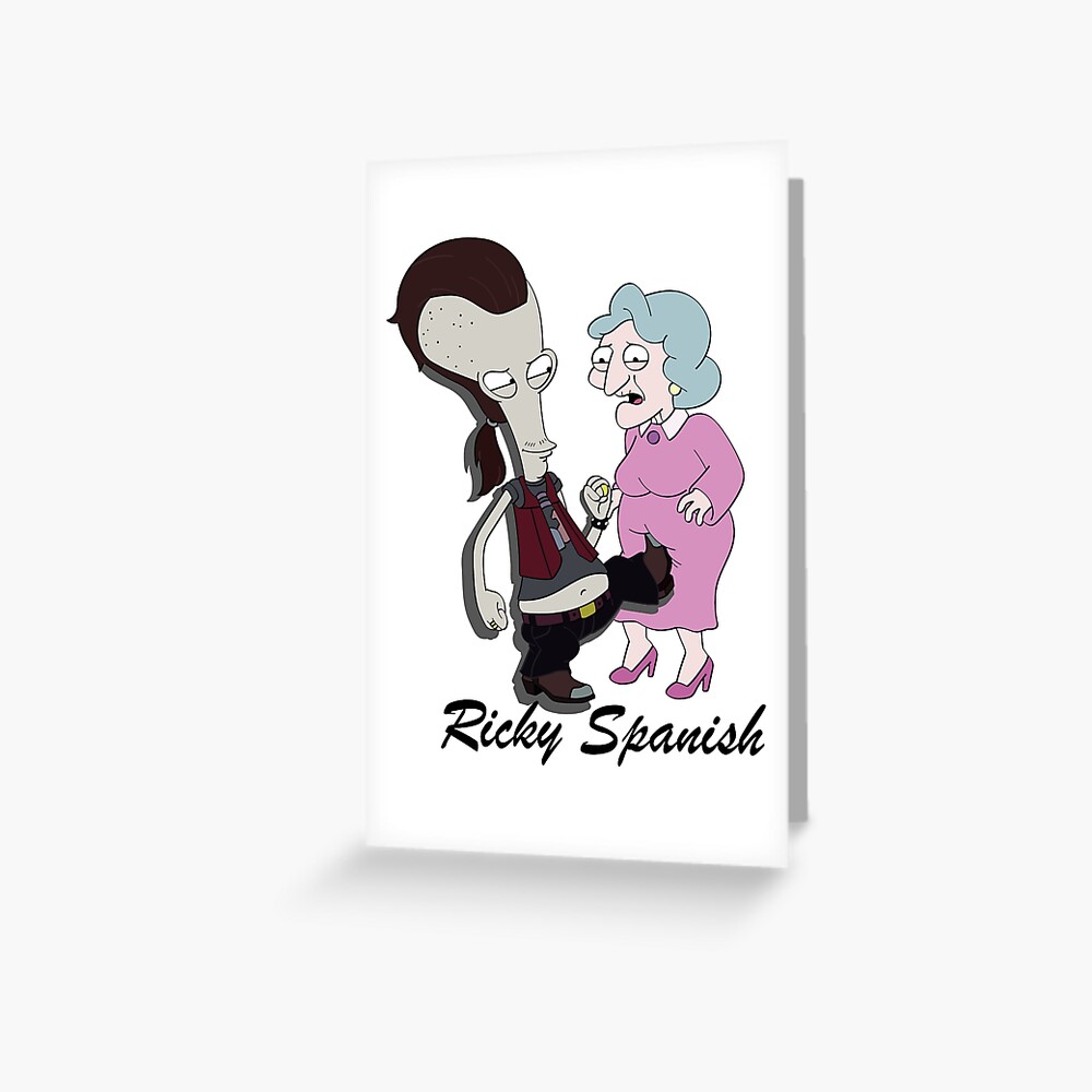 "American Dad Roger Ricky Spanish" Greeting Card by olivia-krig | Redbubble