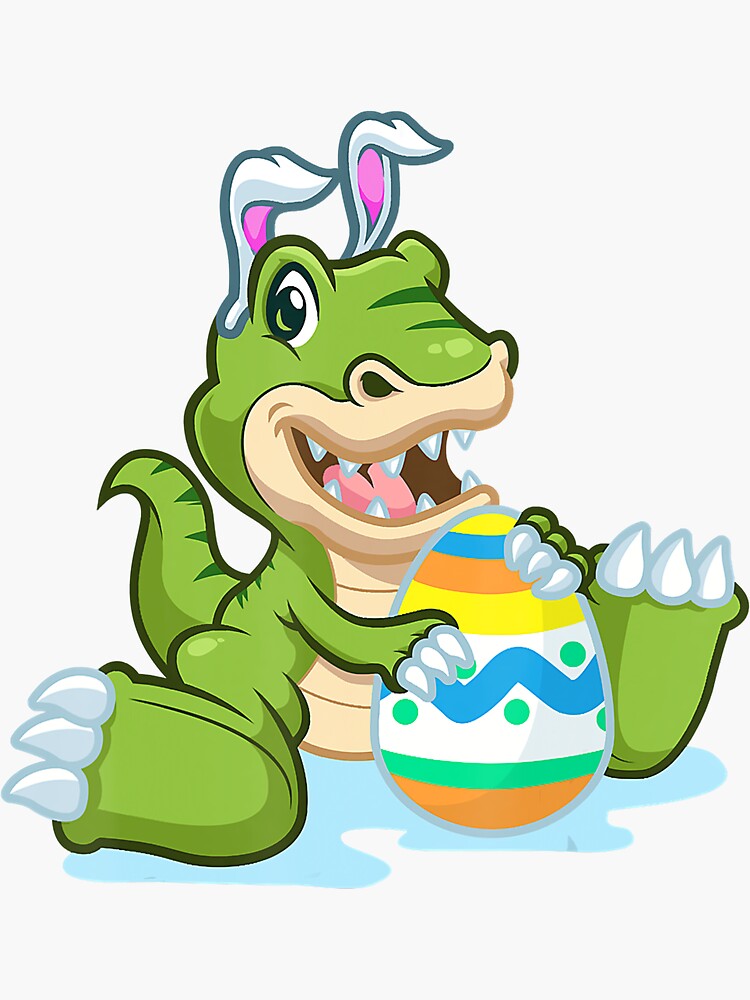 "Dinosaur Easter Egg Bunny T Rex Dino" Sticker for Sale by WanitaDesign ...