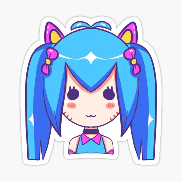 "Cute neko girl" Sticker for Sale by Ponoki | Redbubble