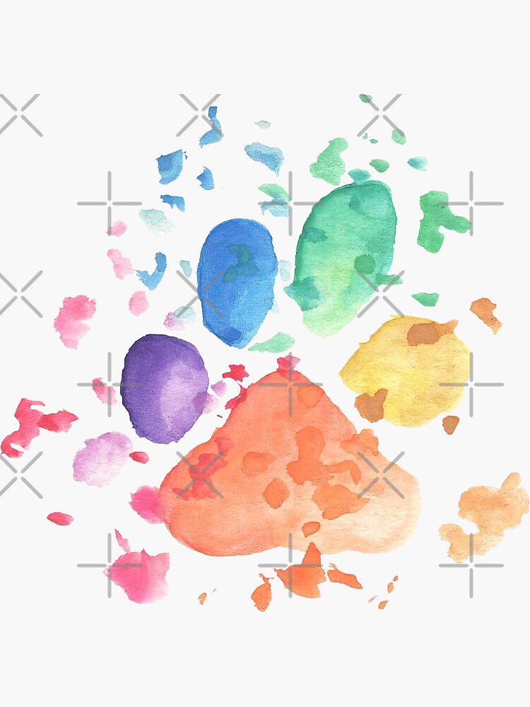 "Watercolor Paw Print" Sticker by Gingerandcats | Redbubble