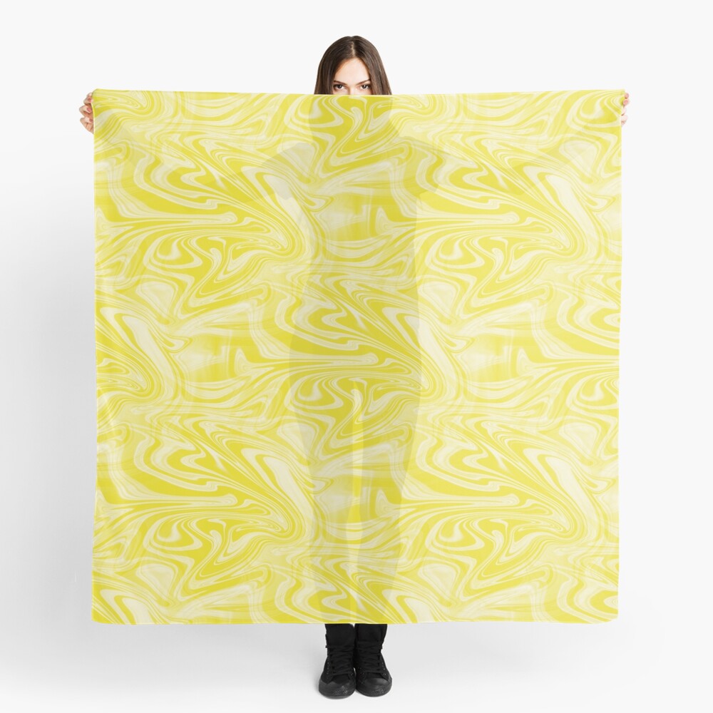 "Yellow and white liquid marble" Scarf by iRenza | Redbubble