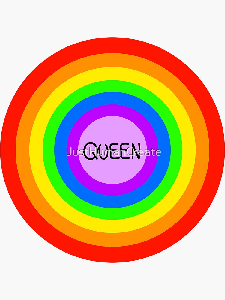 "Queen Rainbow Target" Sticker by JustHumanCreate | Redbubble