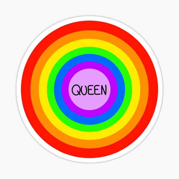 "Queen Rainbow Target" Sticker by JustHumanCreate | Redbubble