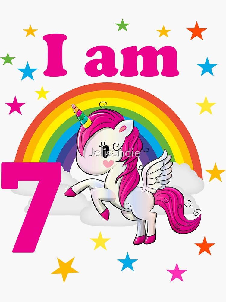 "I'm 7 unicorn birthday 7 year old birthday boy t-shirt gift idea sixth ...