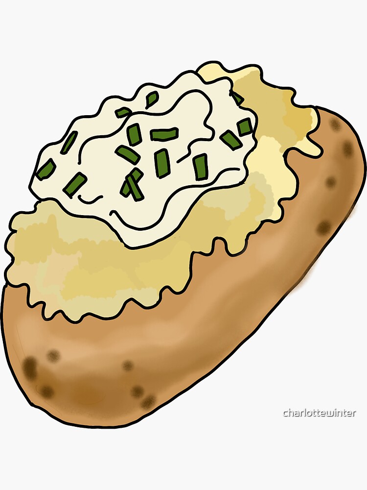 "Jacket potato food sticker, seasoned potatoes " Sticker for Sale by ...