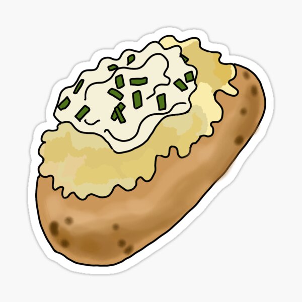 "Jacket potato food sticker, seasoned potatoes " Sticker for Sale by ...
