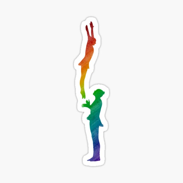 "Women’s pair doing toe pitch straight jump " Sticker by artsyreader ...