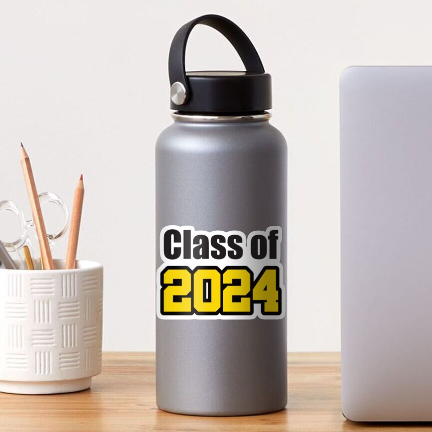 "Class of 2024 black gold" Sticker for Sale by pucksters | Redbubble