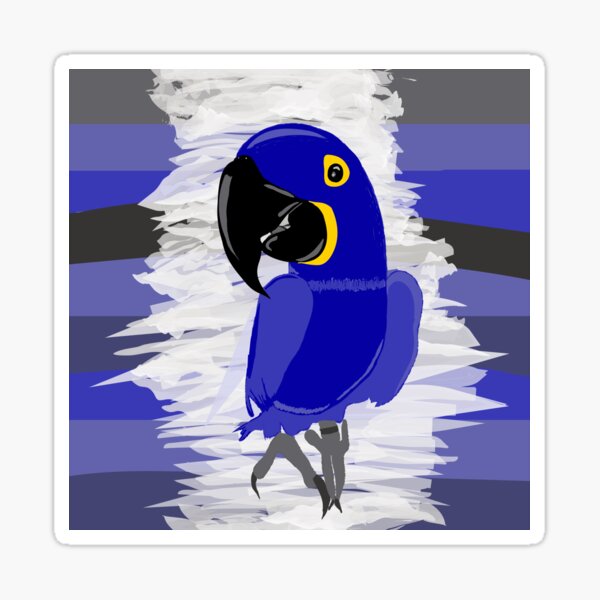 "Hyacinth Macaw Parrot - blue macaw bird" Sticker by meh4u2 | Redbubble