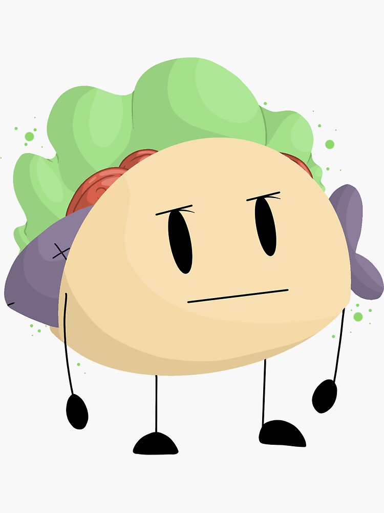 "A Depressed taco || bfb Taco ||" Sticker for Sale by Alpacadragon ...