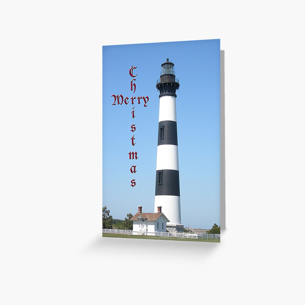 "Bodie Lighthouse - Outer Banks - Christmas Card" Greeting Card for ...