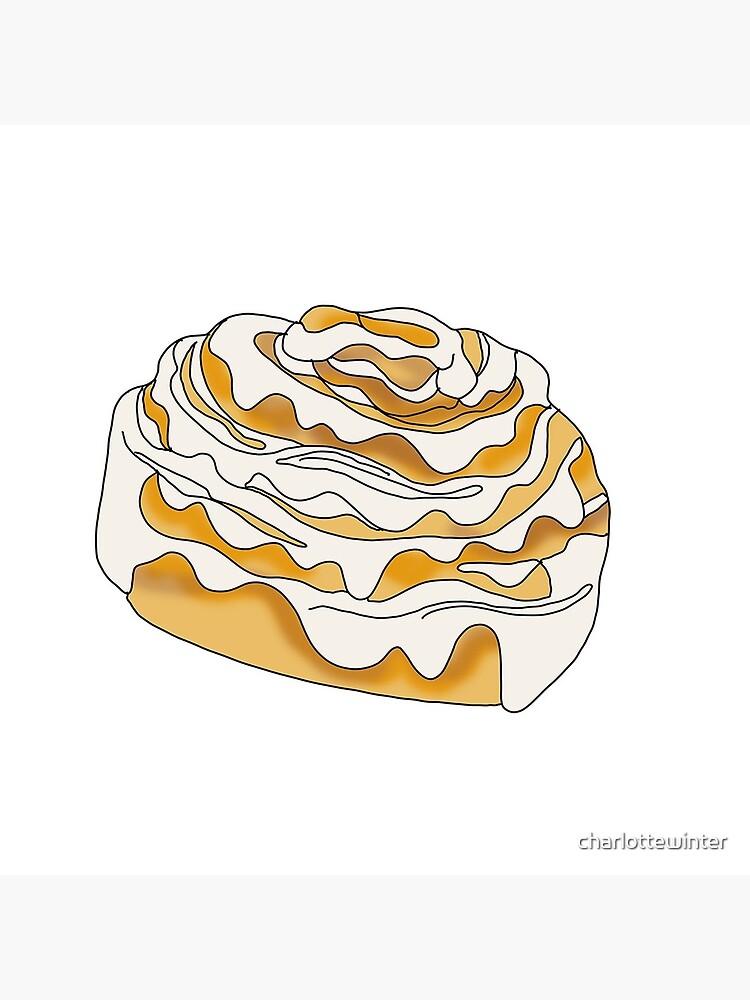 "cinnamon roll sticker - food sticker, icing, brunch sticker" Postcard ...