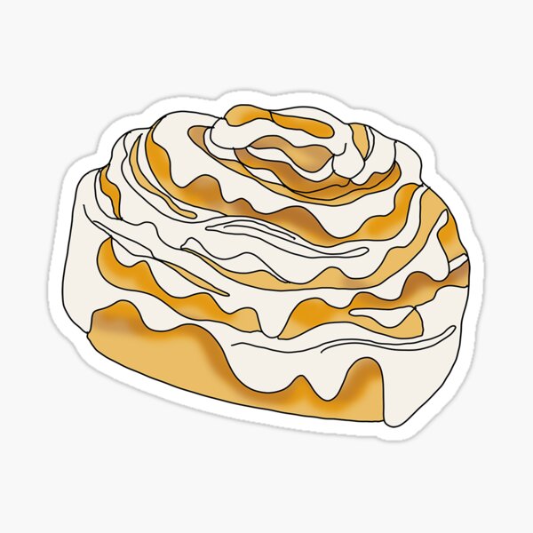 "cinnamon roll sticker - food sticker, icing, brunch sticker" Sticker ...