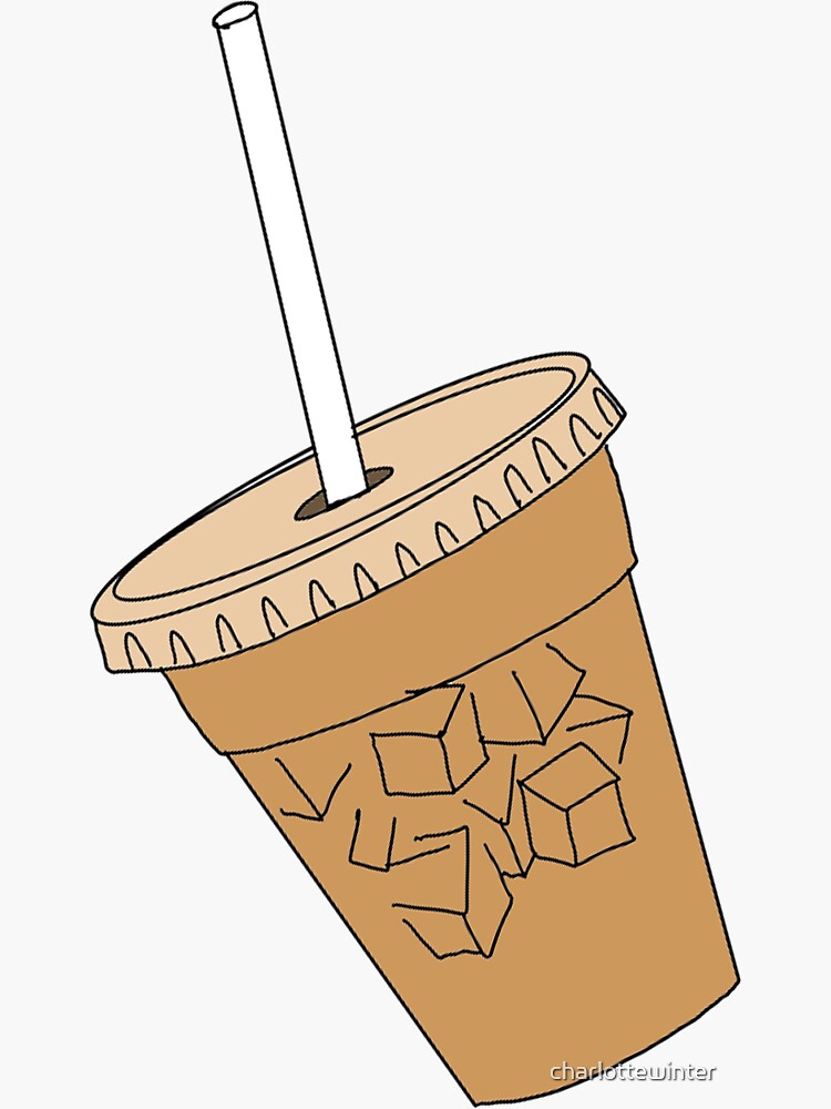 "iced coffee sticker - coffee, food sticker, drinks sticker, food ...