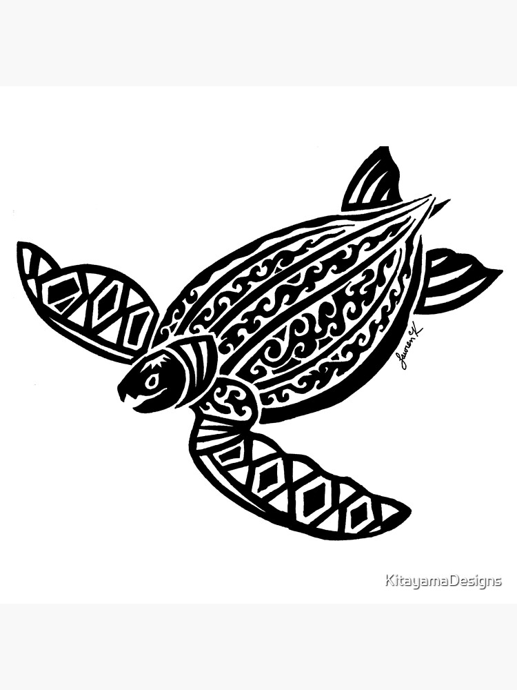 "Leatherback Sea Turtle Tribal Design" Canvas Print for Sale by ...