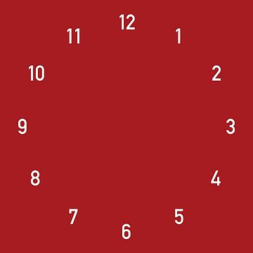 "Clock numbers red" Clock for Sale by La Chic | Redbubble