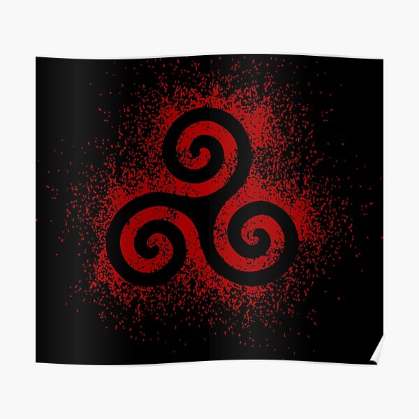 "Triskelion Red Spray" Poster by Feelklin | Redbubble