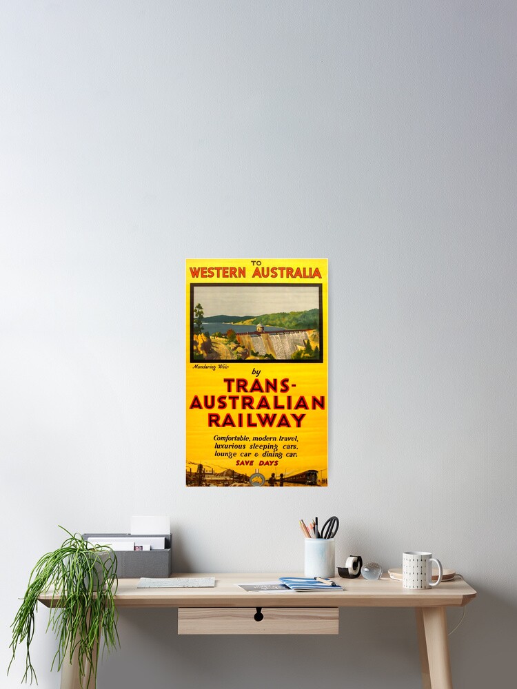 "Trans Australian Railways vintage travel poster" Poster by stickart ...