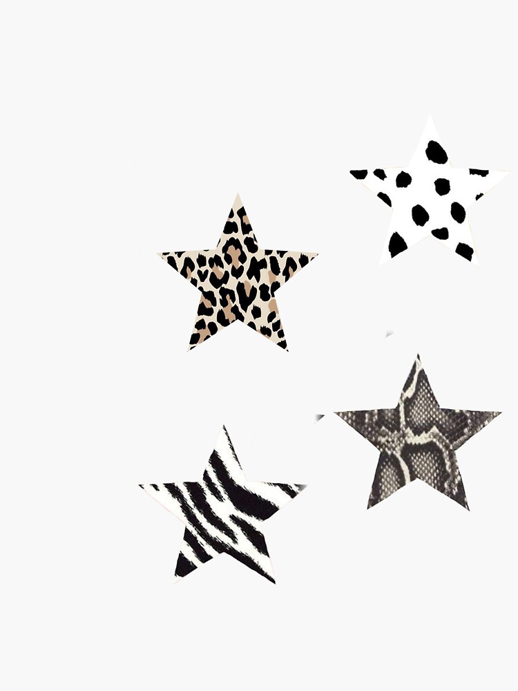 "Animal Print Stars" Sticker for Sale by carlypabin | Redbubble