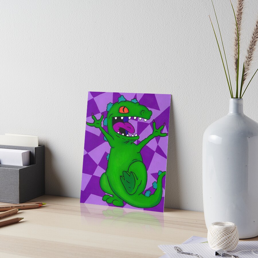 "Reptar Rugrats Nickelodeon Dinosaur T-rex painting on canvas paper ...
