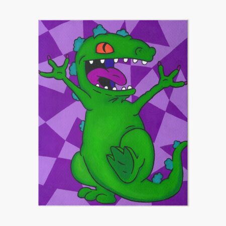 "Reptar Rugrats Nickelodeon Dinosaur T-rex painting on canvas paper ...