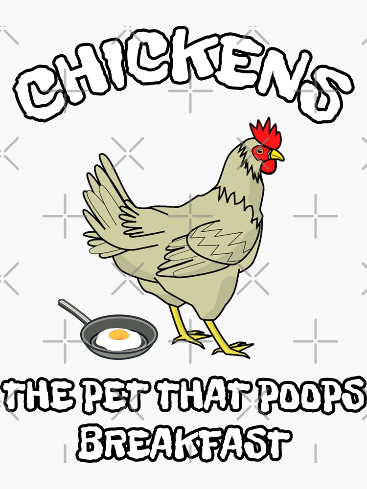 "Chickens Pooping Breakfast" Sticker for Sale by MRCoopGroup | Redbubble