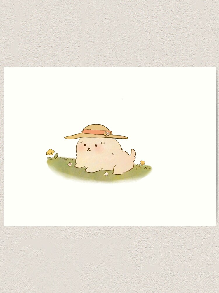 "Cottagecore Puppy " Art Print by lesbogarfield | Redbubble