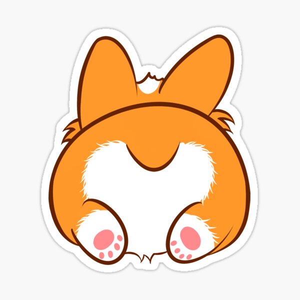 "Cute Corgi Butt Heart" Sticker for Sale by AndyWong | Redbubble