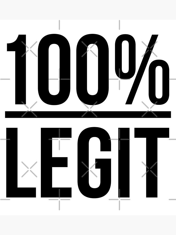 "100% LEGIT Black Plain Text Graphics" Sticker for Sale by jhayhuggs ...