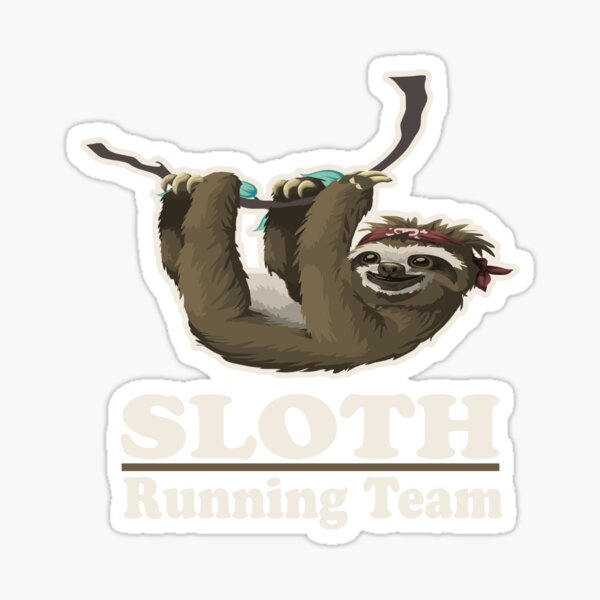 "Sloth Running Team" Sticker by Ricaso | Redbubble