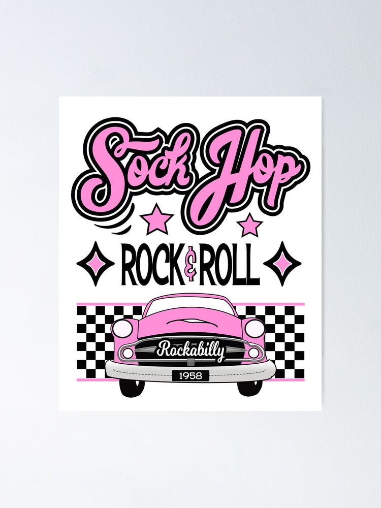 "50s Rockabilly 1950s Sock Hop Dance Rock and Roll Party" Poster for ...