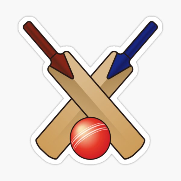 "Cricket ball-bats" Sticker for Sale by zakiKhan | Redbubble