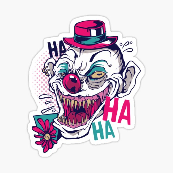 "Creepy clown horror clown" Sticker by DerSenat | Redbubble