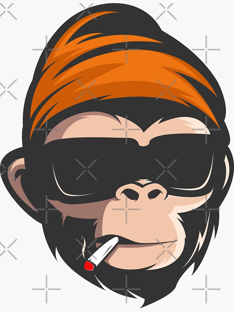 "Smoke Monkey 2" Sticker for Sale by tambustore | Redbubble